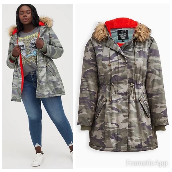 torrid | Jackets & Coats | Nwt Torrid Furlined Parka Camo | Poshmark